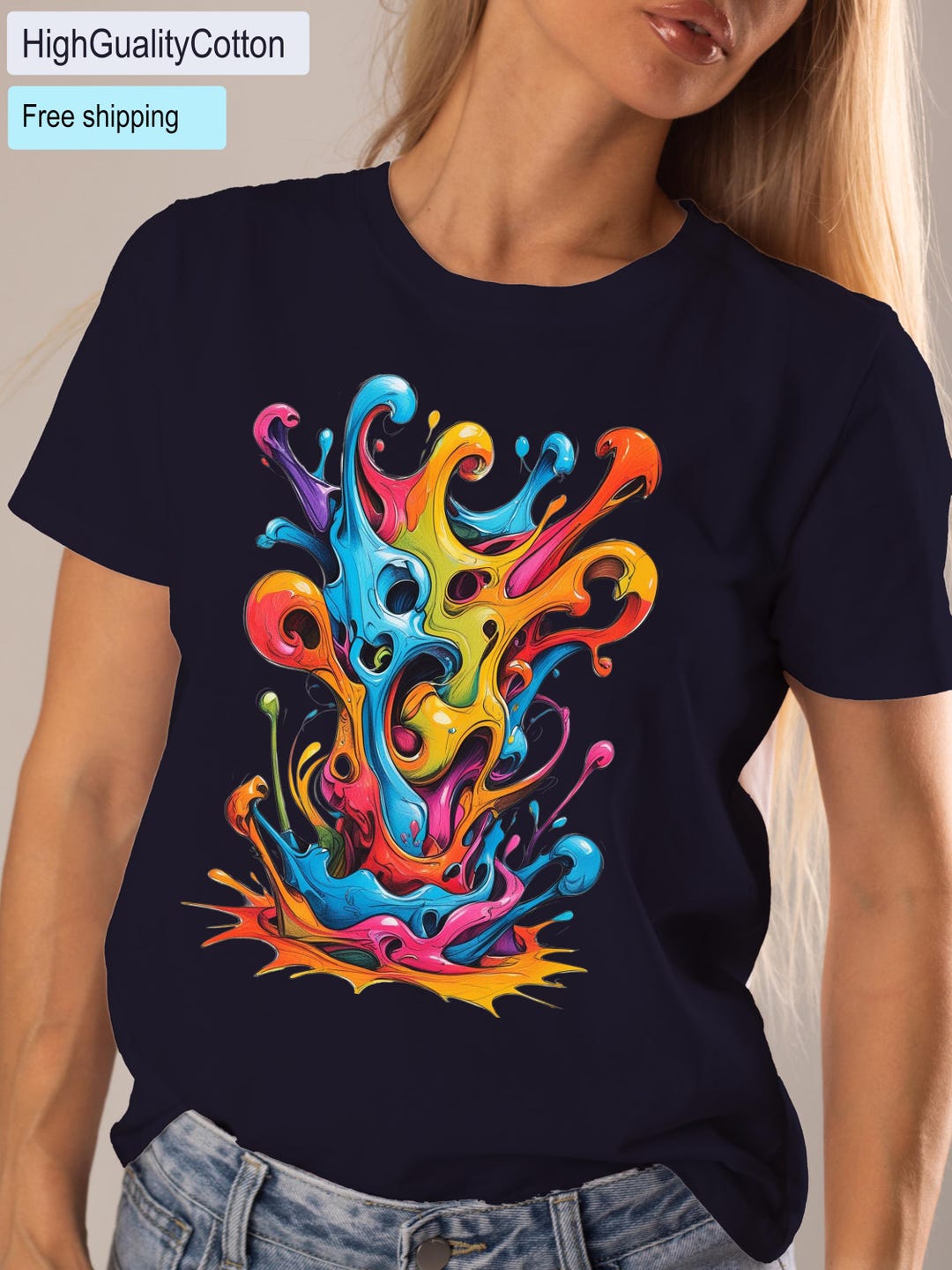 Abstract Surrealist Art Shirt, Colorful Graphic Tee, Modern Art T-shirt ...