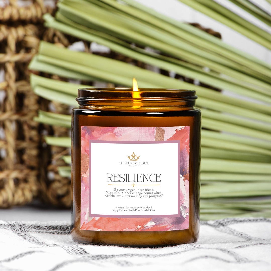 RESILIENCE – 9 Oz Amber Apothecary Jar Intention Candle – Inner ...