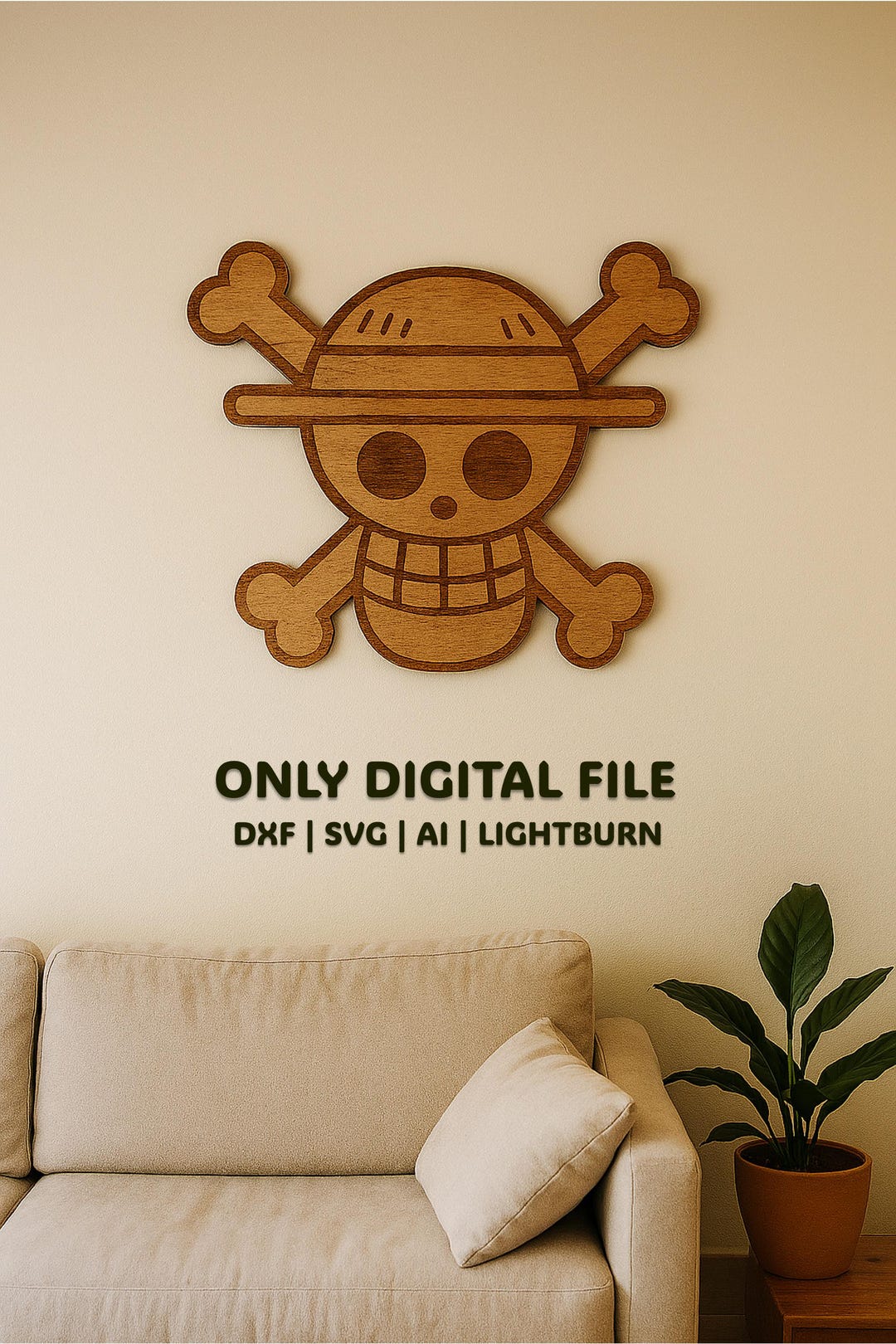 One Piece® Jolly Roger, Icon, Skull, Flag Logo, Digital File DXF, SVG ...