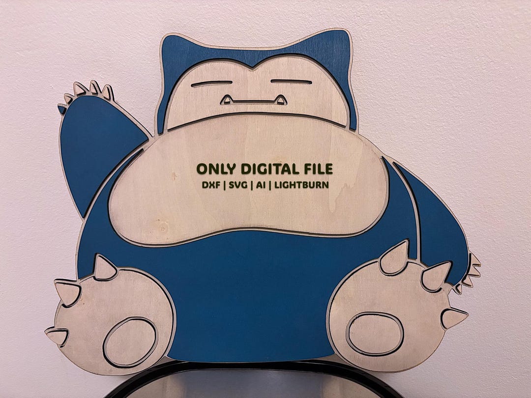 Say Hi! Pokemon® Snorlax for Laser Cut, Print or Paint! Digital File ...