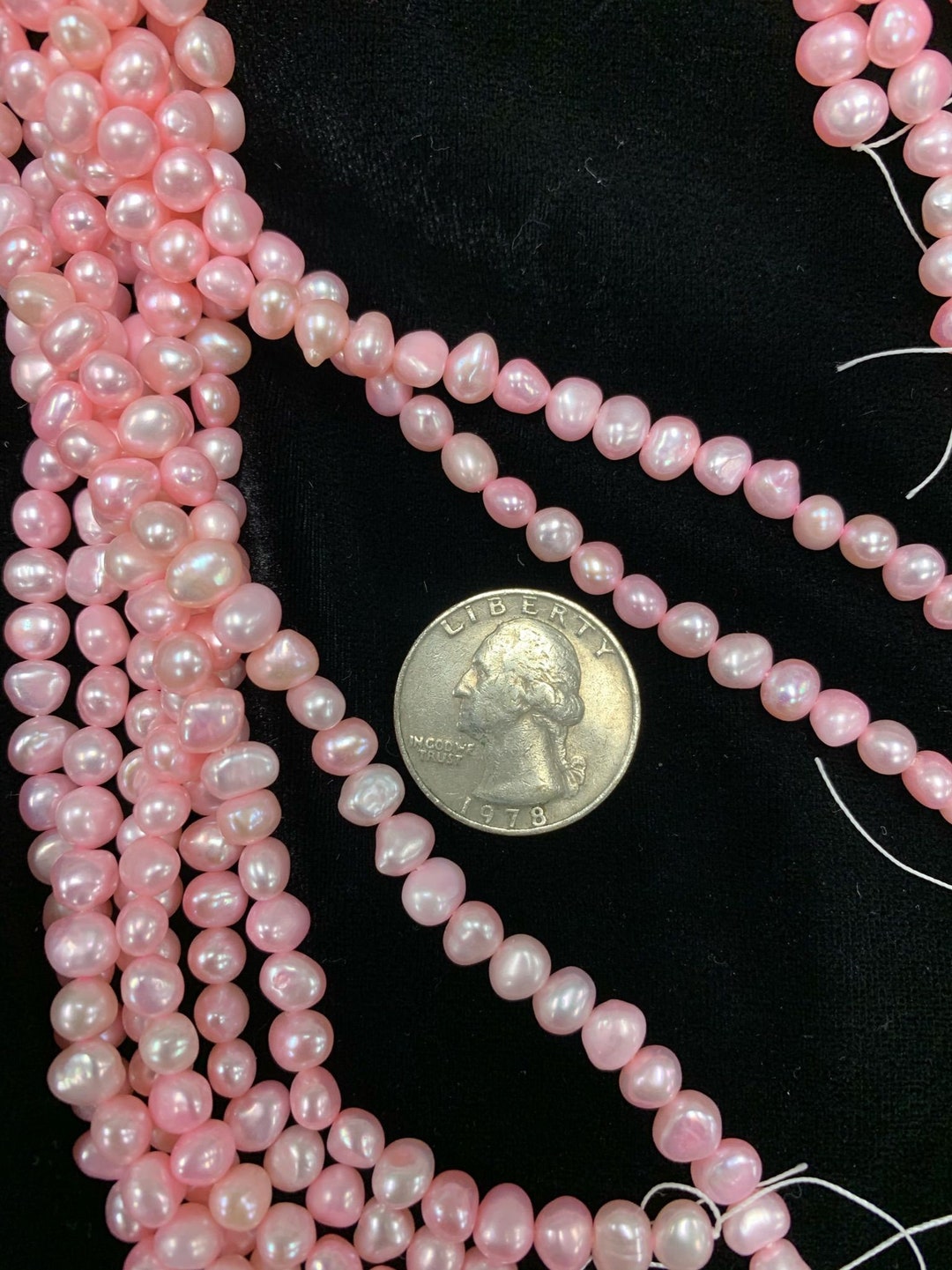 Perlas rosas de agua dulce completamente perforadas 6-7 mm - Etsy España