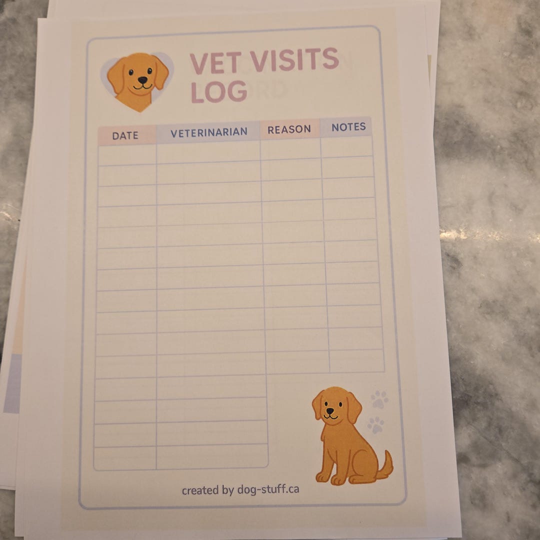 Printable Vet Visit Log PDF – Pet Health & Medical Appointment Tracker ...