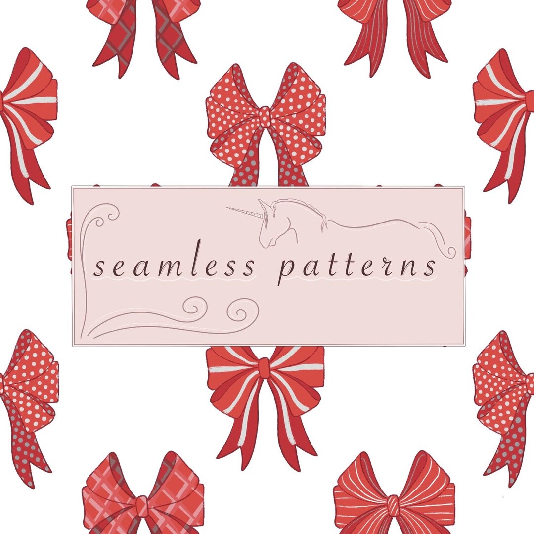 Bows and Ribbons Repeatable Pattern, Digital Download, Printable Fabric ...