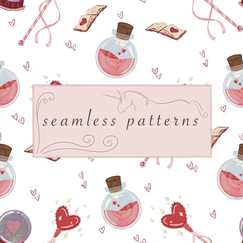Ai Seamless Love Pattern - Etsy