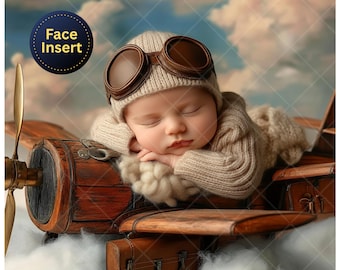 Newborn Digital Backdrop Face Insert, Baby Christmas Faceswap ...