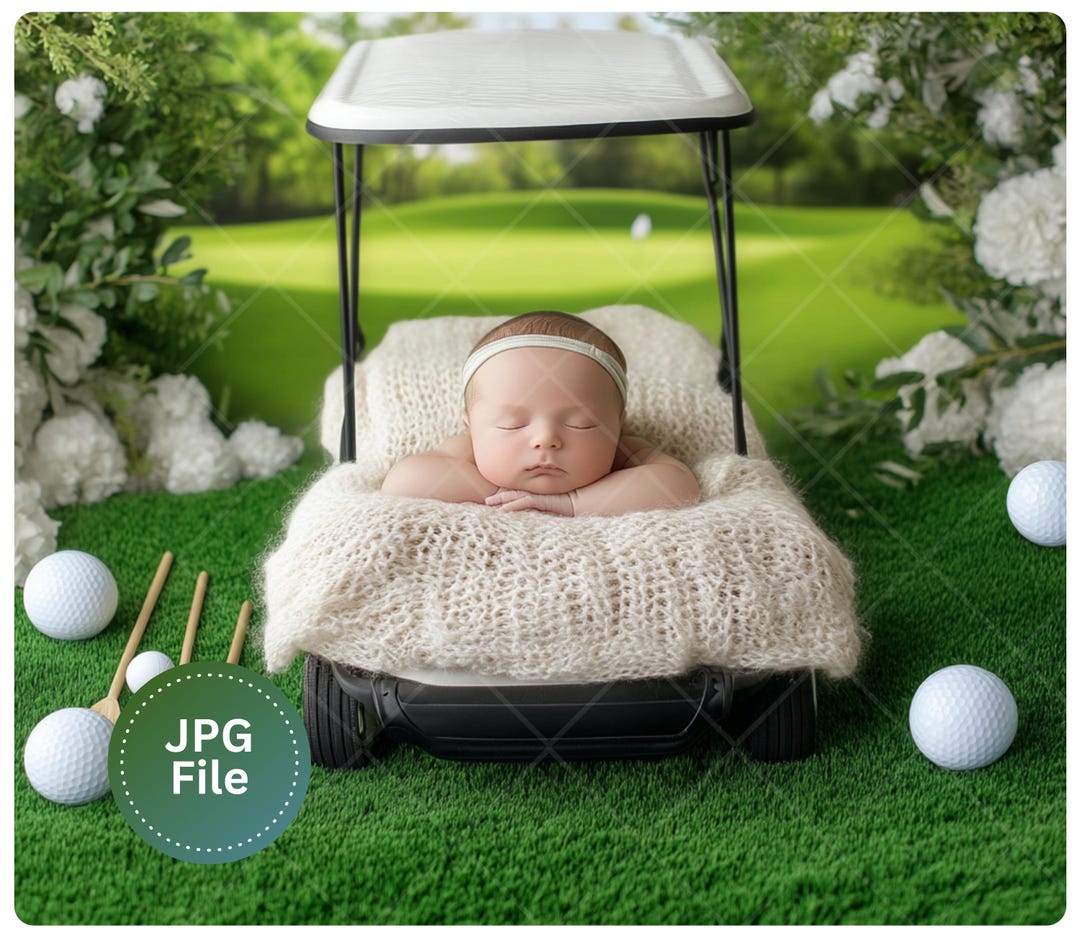 Golf Field Baby Cradle Backdrop - Newborn Photography Prop - 8K High ...