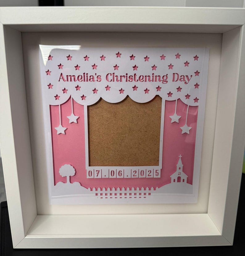 Personalised Christening Day Frame – Baby Gift With Name, Date & Photo ...
