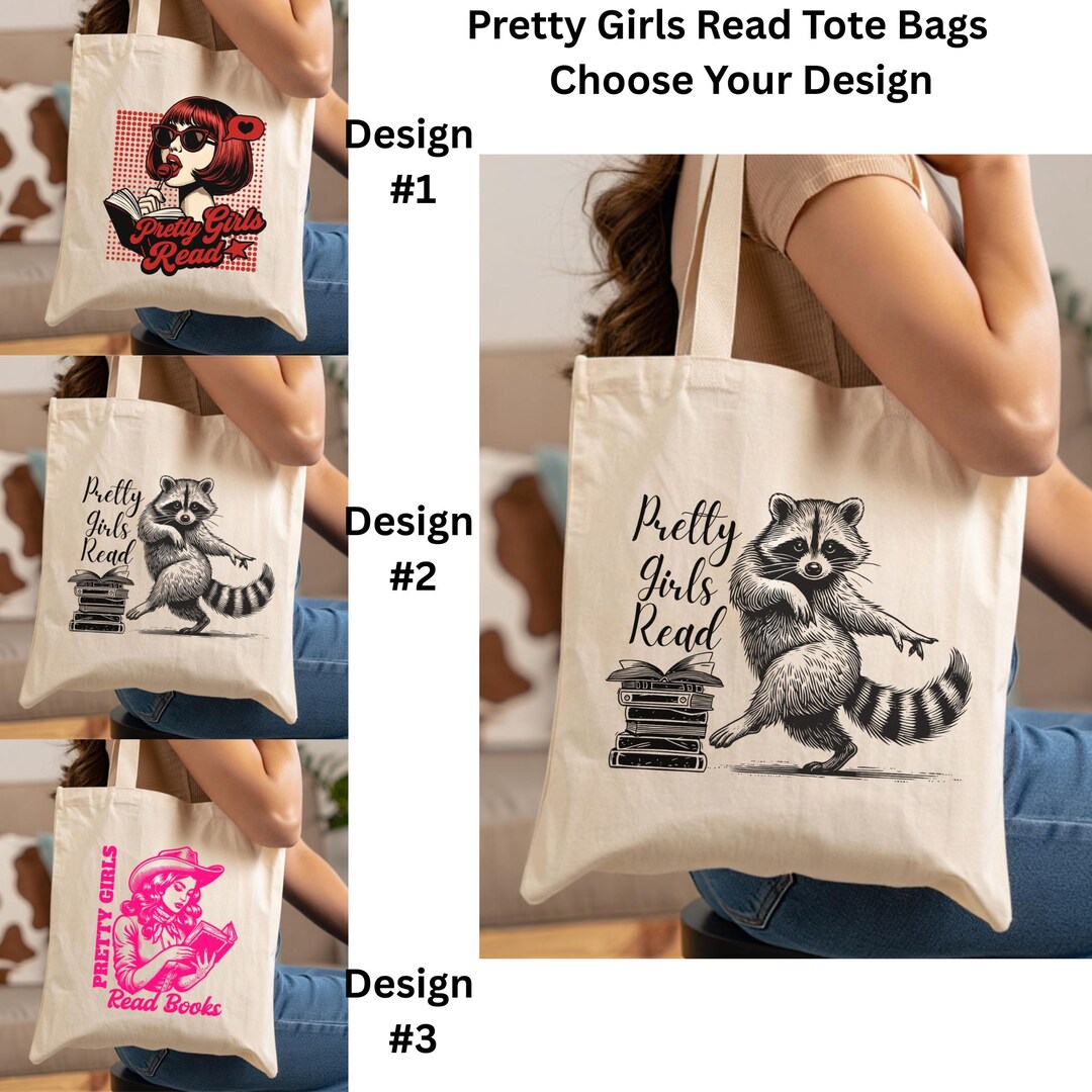Pretty Girls Read Tote Bag, Book Lover Tote Bag, Cute Bookish Tote ...