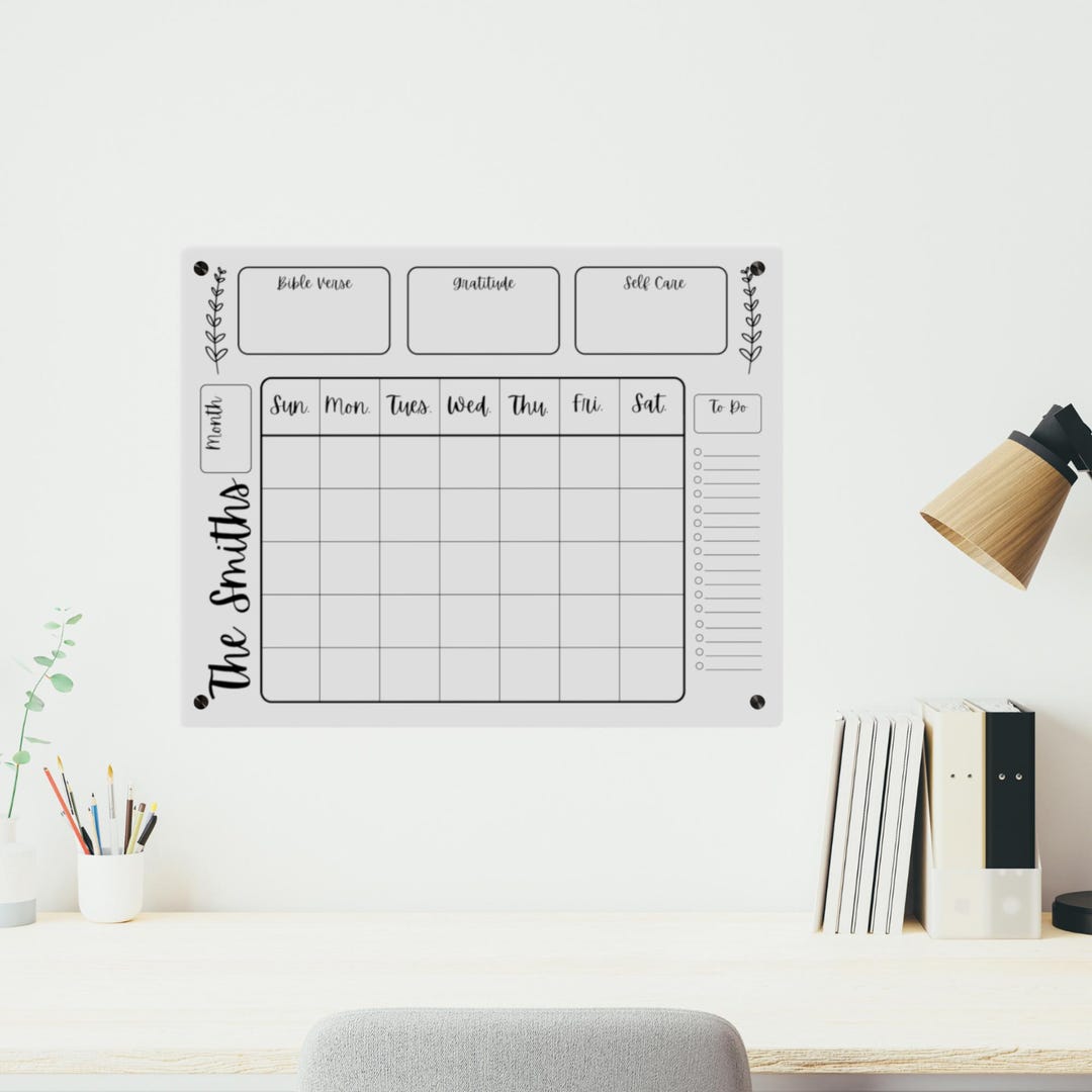 Acrylic Calendar for Wall, Personalized Family Calendar, Custom Family ...