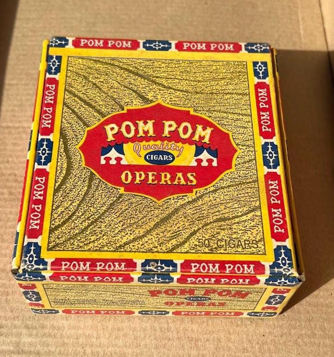 1960s Vintage Pom Pom Operas 50 Cigarillo Cigar Box (empty; Collectible ...