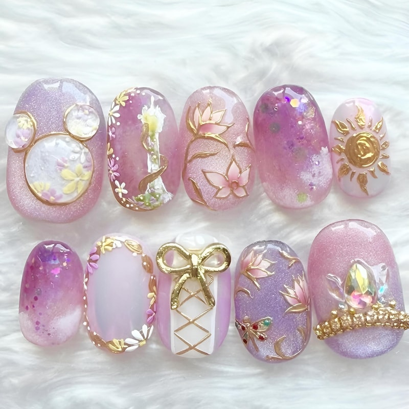 Custom Rapunzel Nails - Etsy