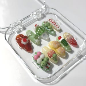 Smiski Sweets Press on Nails | 3D Ice Cream & Dango Cake Picnic Art ...