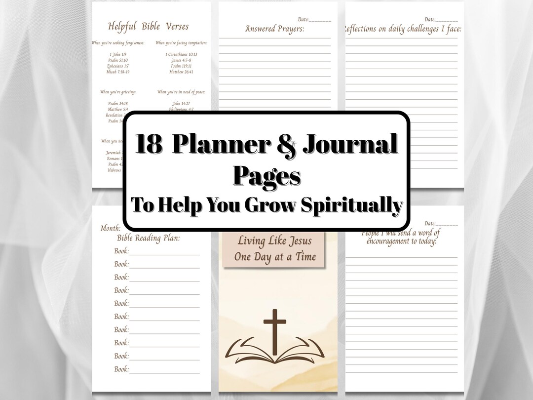 Christian Living Like Jesus Planner and Journal, Instant Digital ...