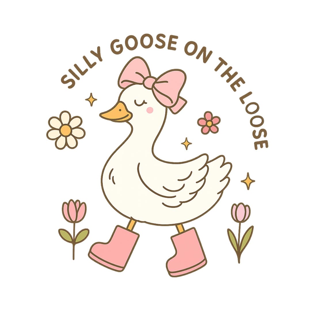 Silly Goose on the Loose PNG Funny Goose Sublimation Design Retro ...