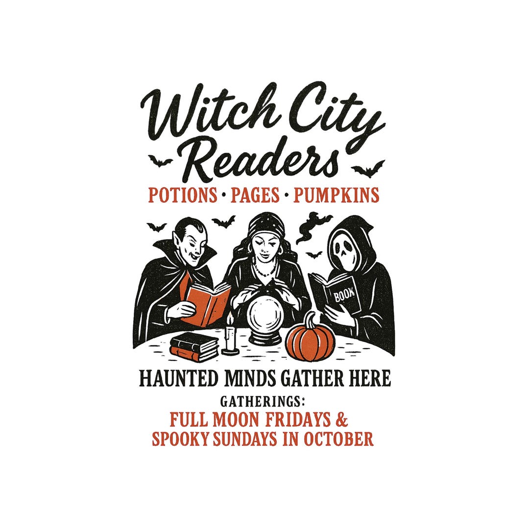 Witch City Readers PNG: Spooky Halloween Book Club Design (digital ...