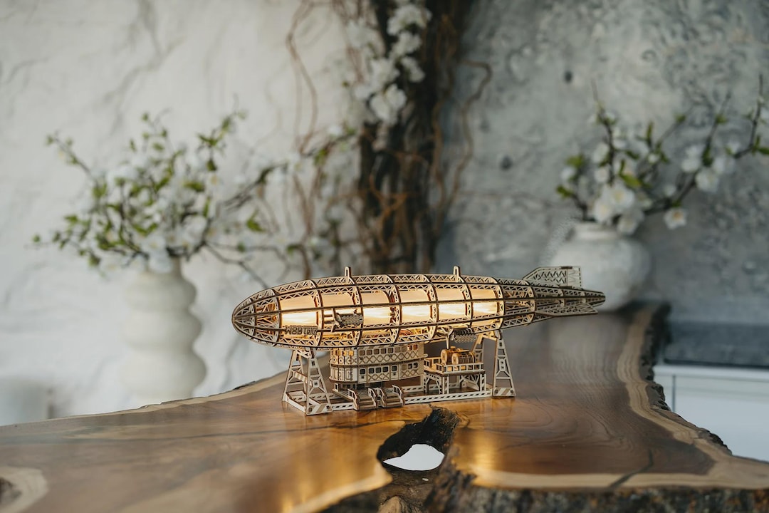 Luminous Zeppelin: DIY Gift Laser Cut 3D Wooden Puzzle - Etsy
