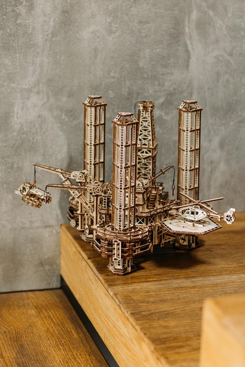 Offshore Rig Platform: DIY Gift Laser Cut 3D Wooden Puzzle - Etsy
