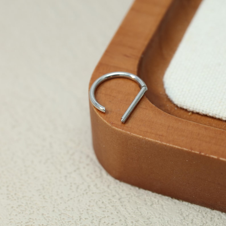 Half-round Nose Ring Minimalist Nose Ring Hinged Clicker Hoop Septum ...