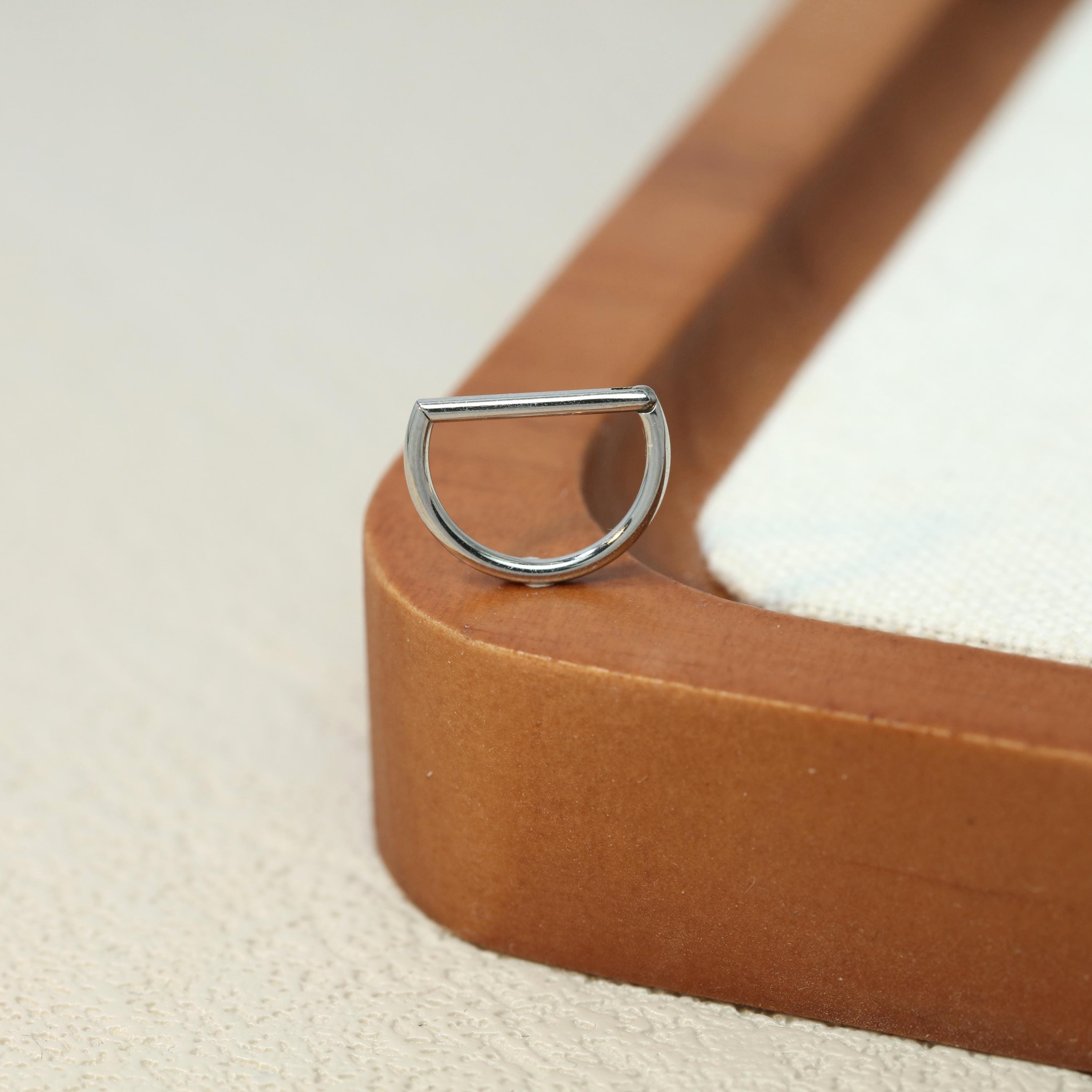 Half-round Nose Ring Minimalist Nose Ring Hinged Clicker Hoop Septum ...