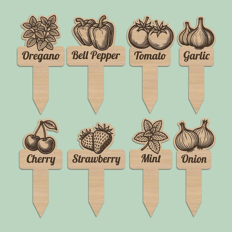 Plant Stakes Laser Cut File: Garden Markers SVG Bundle (digital ...