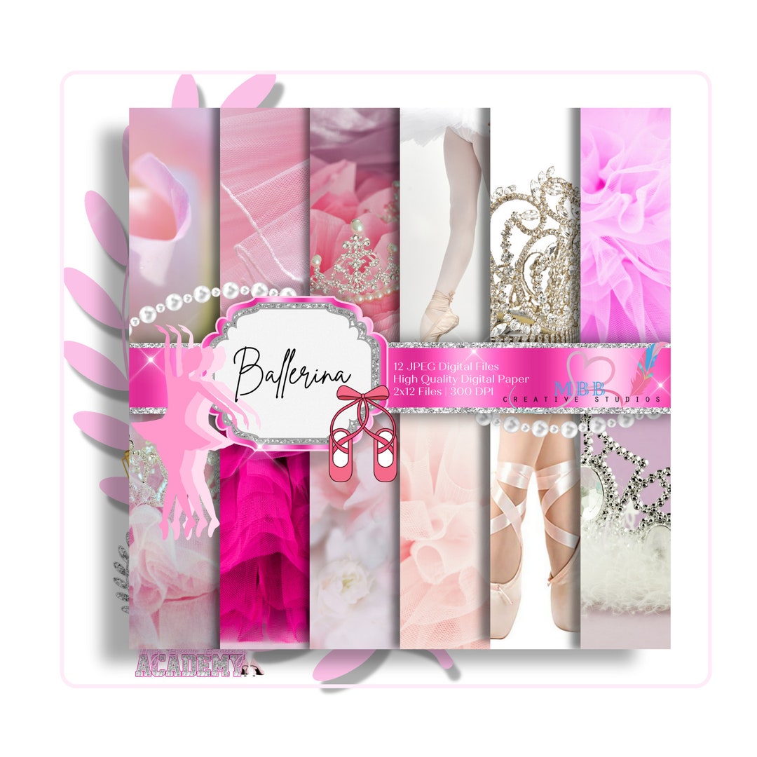 Ballerina Paper, Ballet Digital Paper, Ballet Social Media Template ...