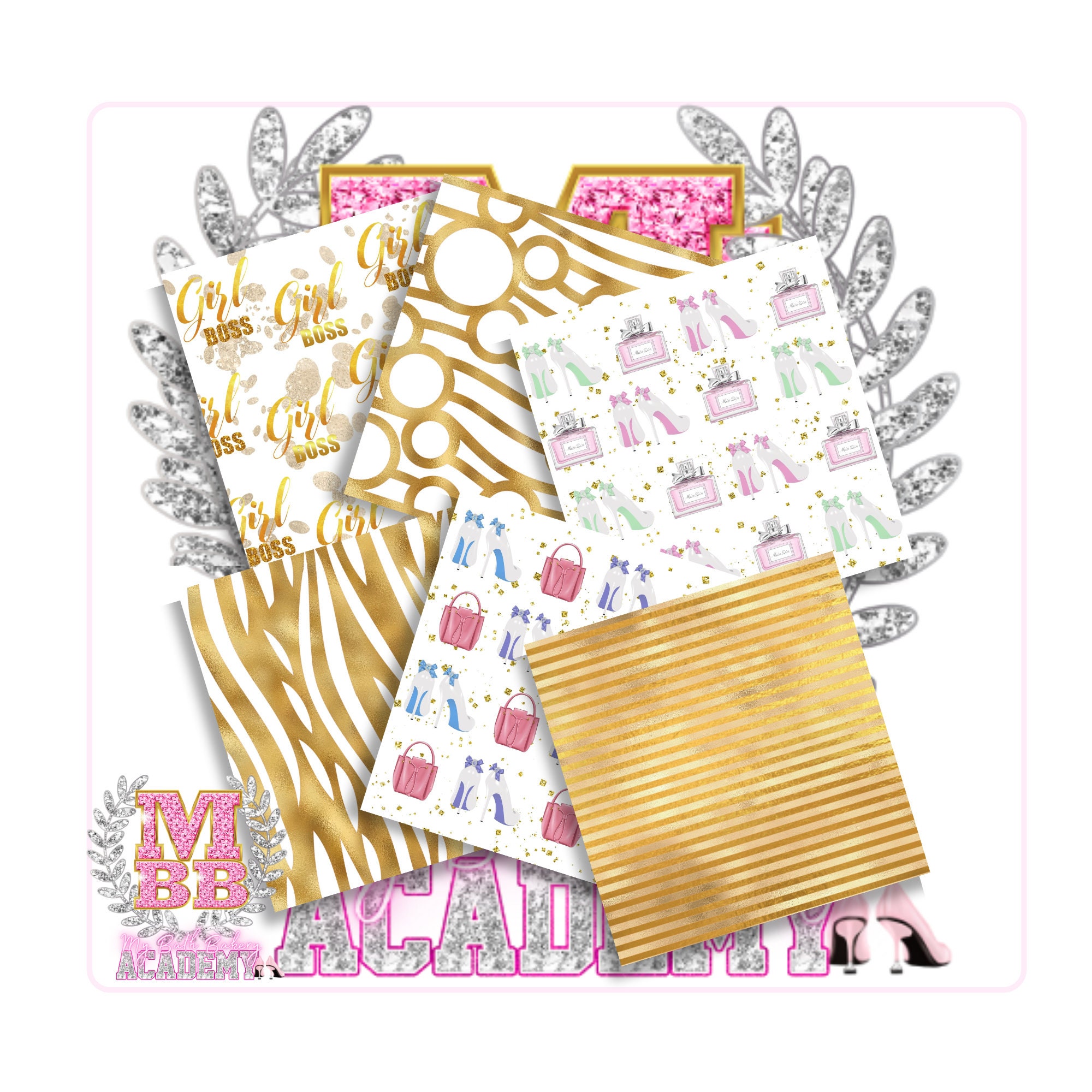 Bath & Body Paper, Spa Digital Paper, Digital Planner Paper, Lady Boss ...