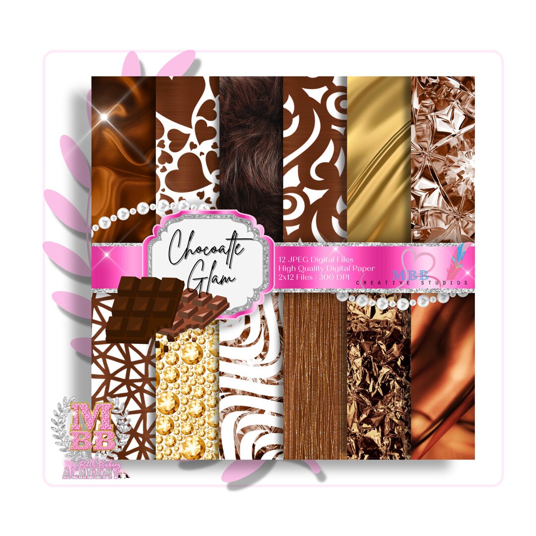 Chocolate Digital Paper, Chocolate Background Paper, Chocolate Social ...
