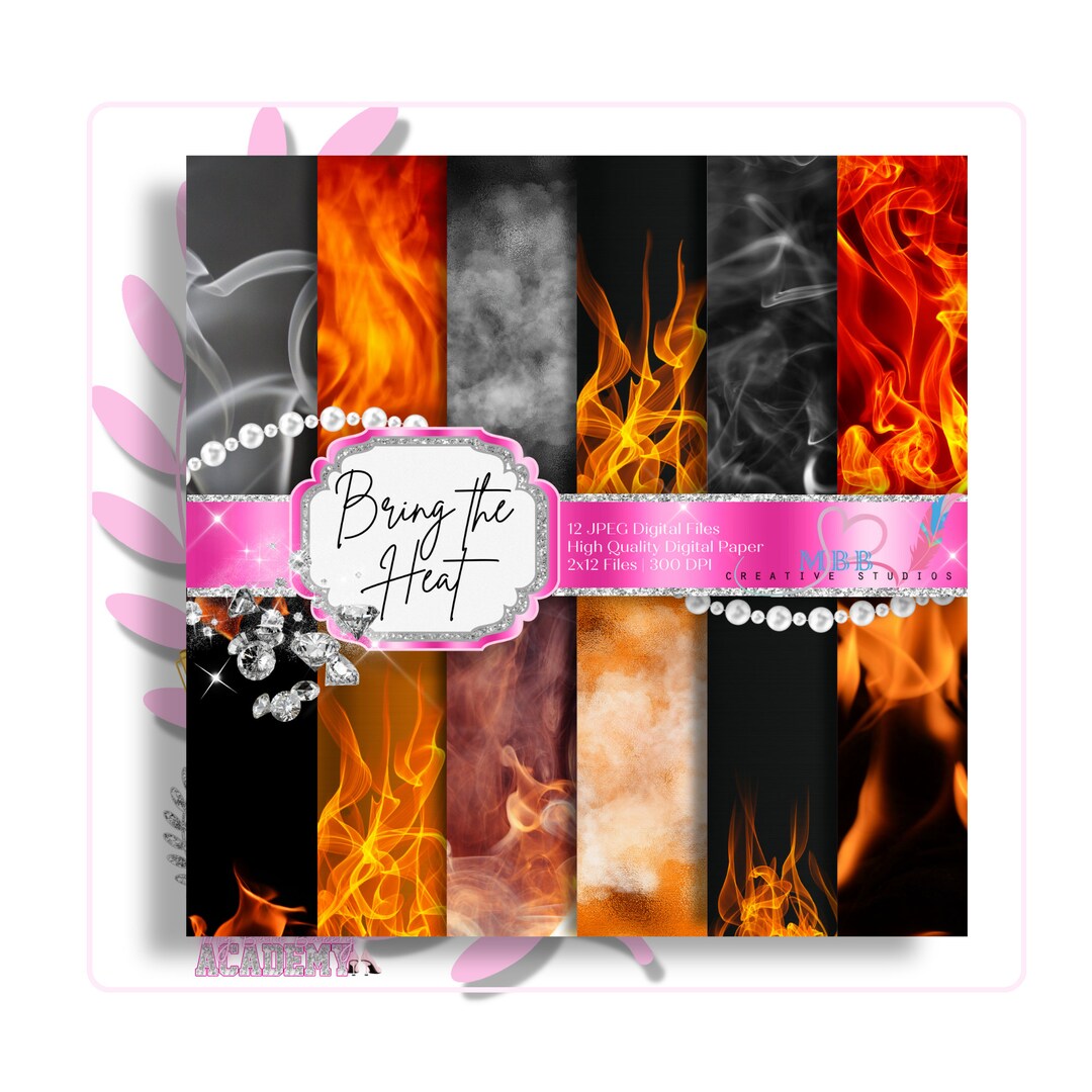 Fire Paper, Fire Digital Paper, Smoke Digital Planner Paper, Smokey ...