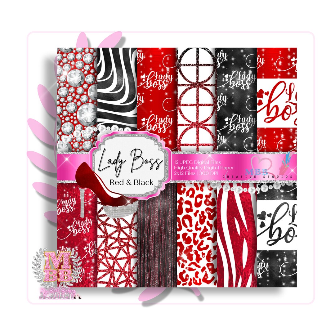 Red Background Paper, Black Digital Paper, Red & Black Digital Paper ...