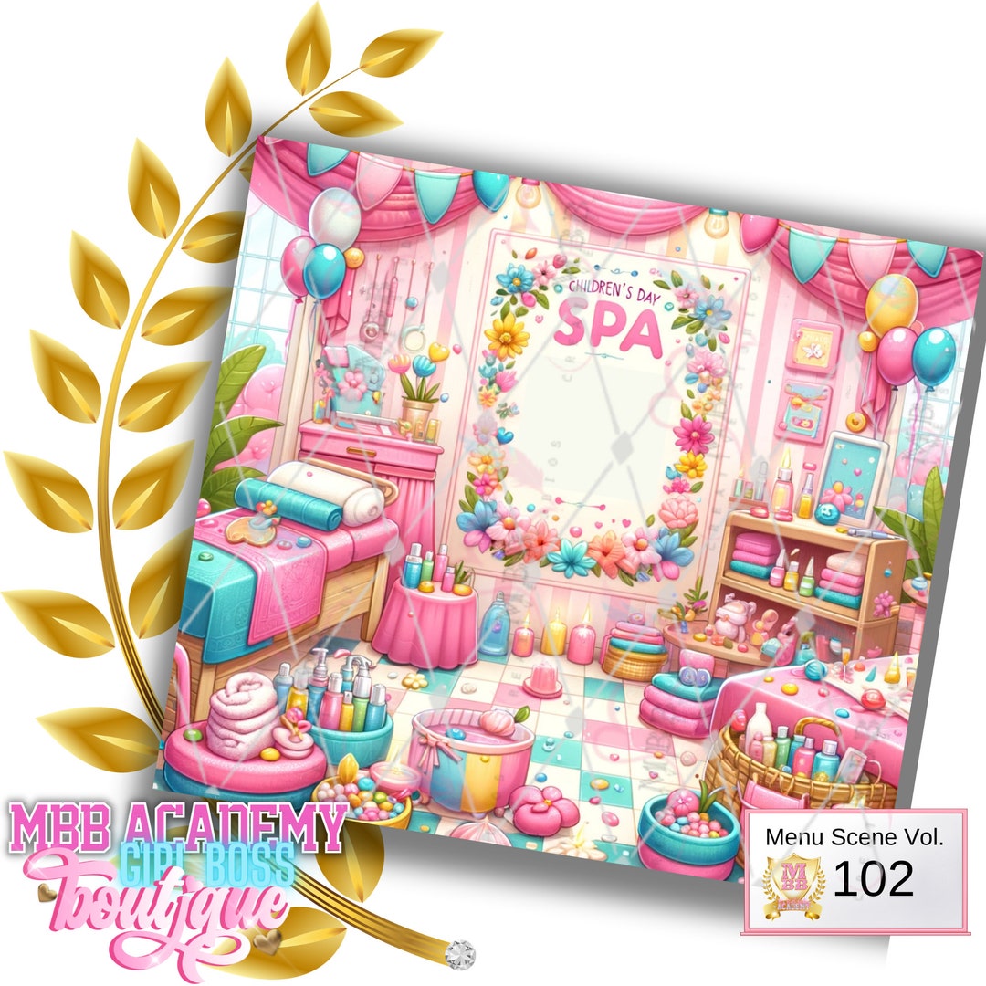 Kids Spa Scene, Kids Spa Flyer, Kids Spa Illustration, Kids Spa Paper ...