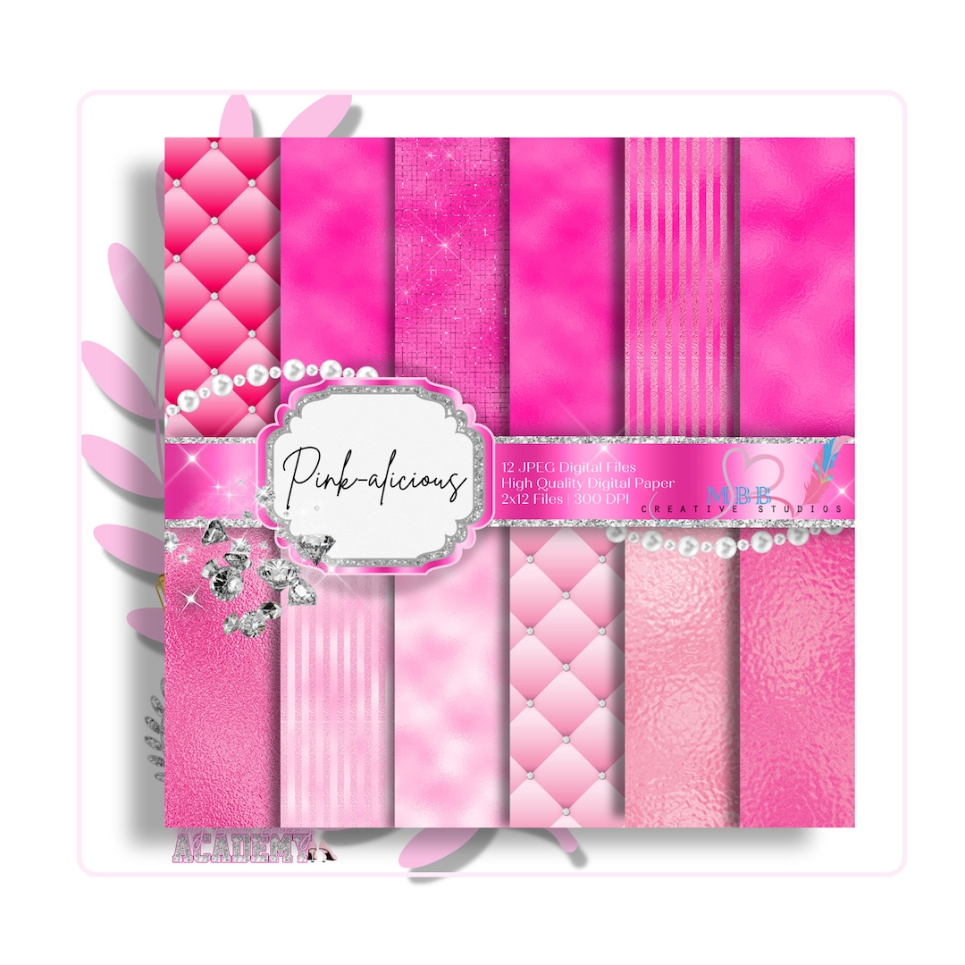 Pink Paper, Pink Digital Paper, Pink Digital Planner Paper, Pattern ...