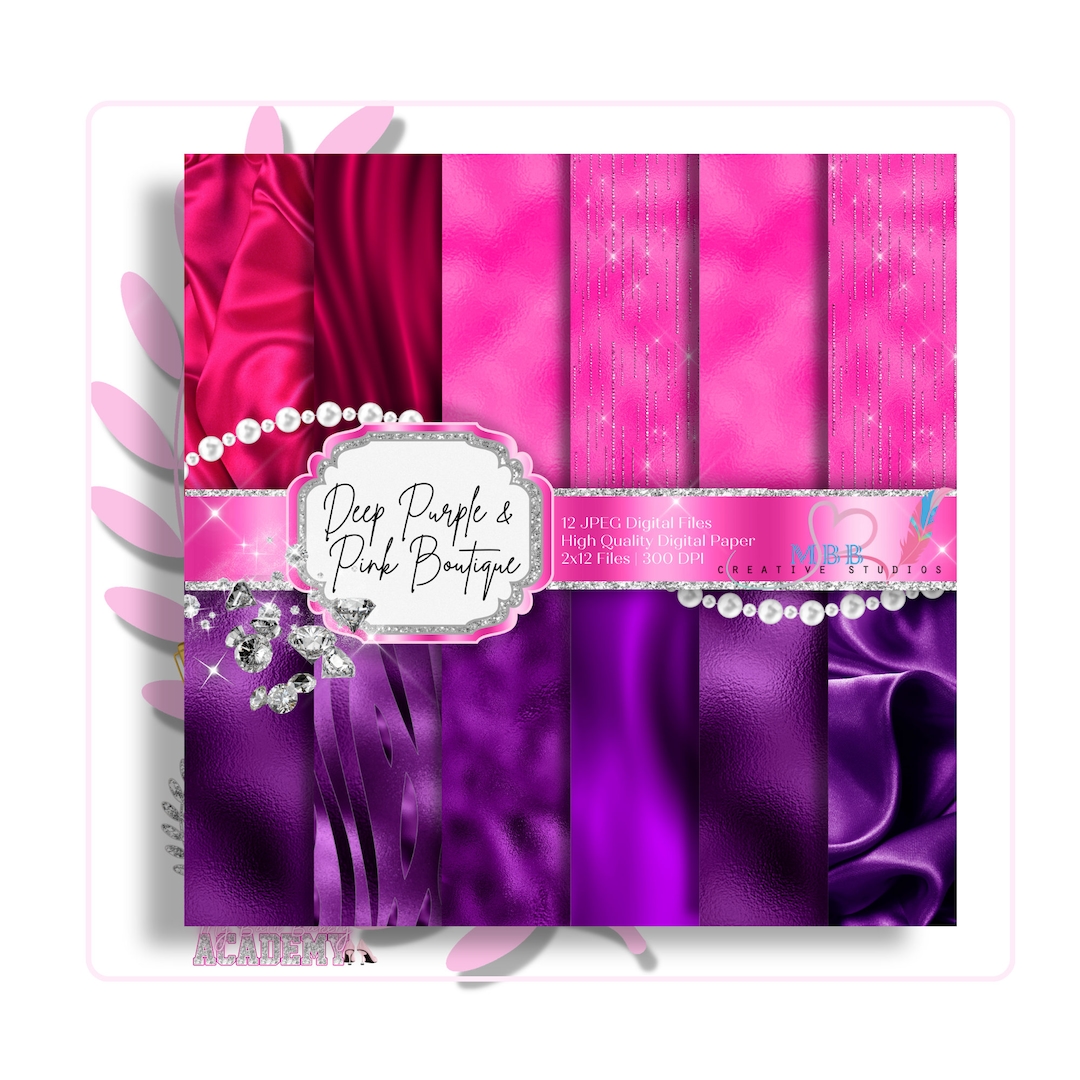 Pink & Purple Paper, Pink and Purple Digital Paper, Pink and Purple ...