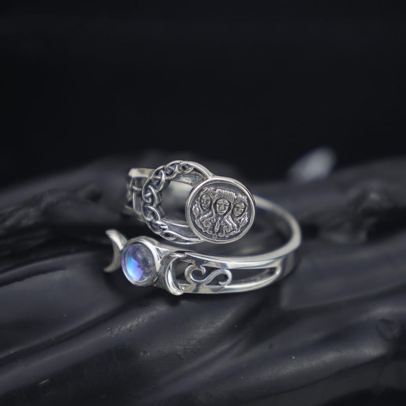 Pagan Symbol Silver Rings - Etsy UK
