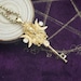 Triple Moon Goddess Key Necklace: Gold Wiccan Pendant With Crystals - Etsy