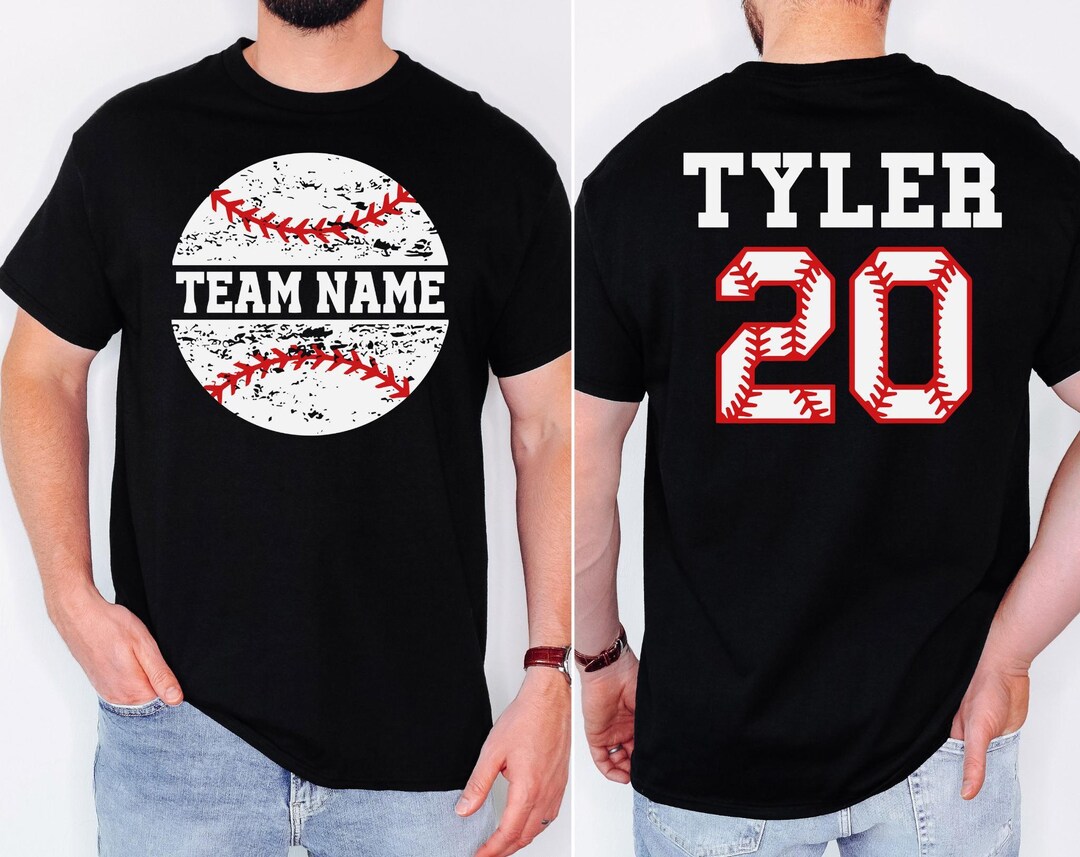 Baseball Shirt, Name and Back Number Tshirt, Custom Baseball Team ...