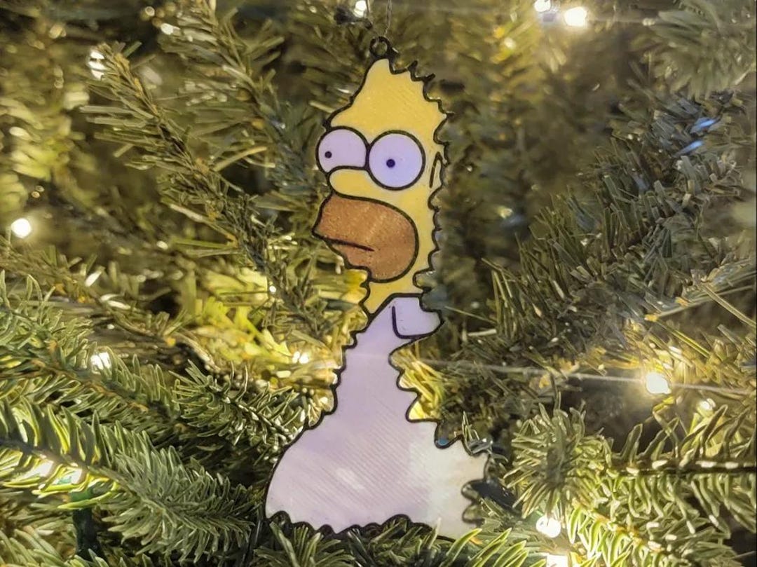 Homer Simpson Bush Meme Ornament: Pop Culture Holiday Decoration(iconic ...