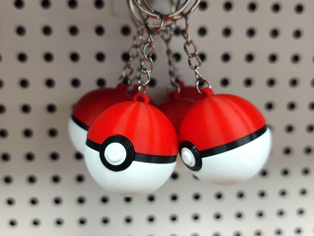 Pokeball Keychain Charm – Gamer Ball Keyring, Backpack Accessory - Etsy