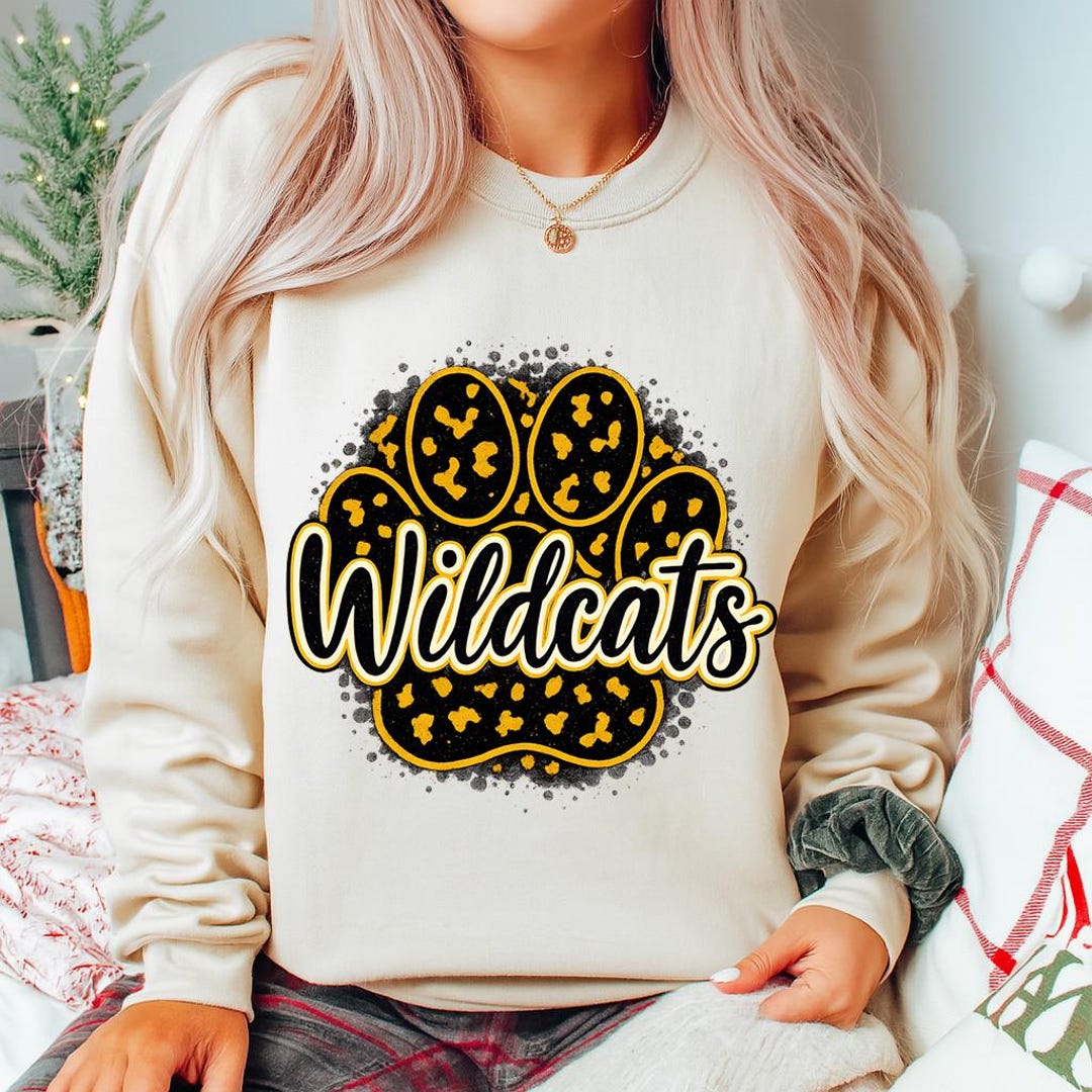 Pawprint Black Gold Wildcats PNG Wildcat Mascot Png Sport Png Football ...