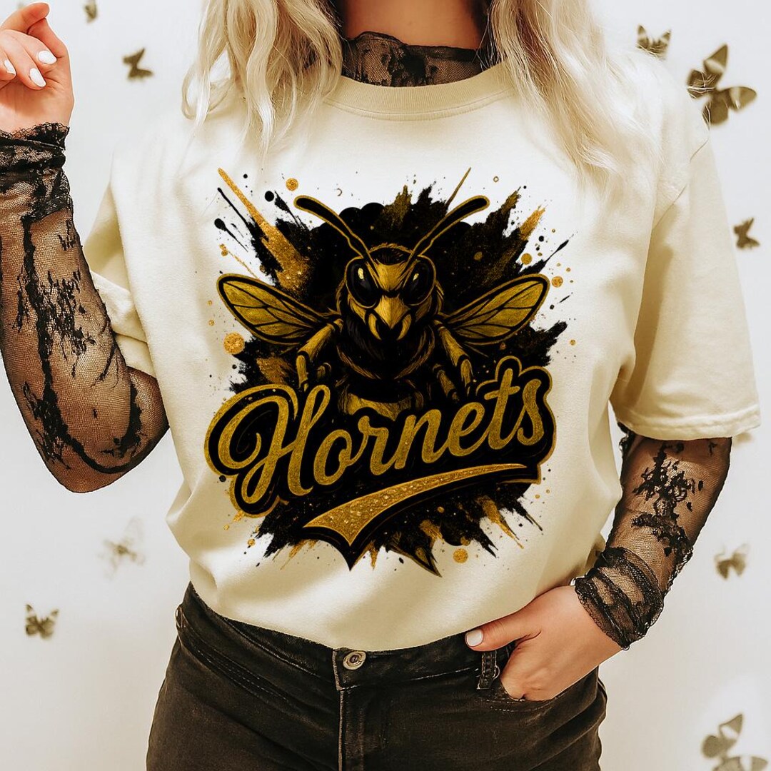 Black Gold Hornets PNG, Hornet Mascot Png Sport Png Football Baseball ...