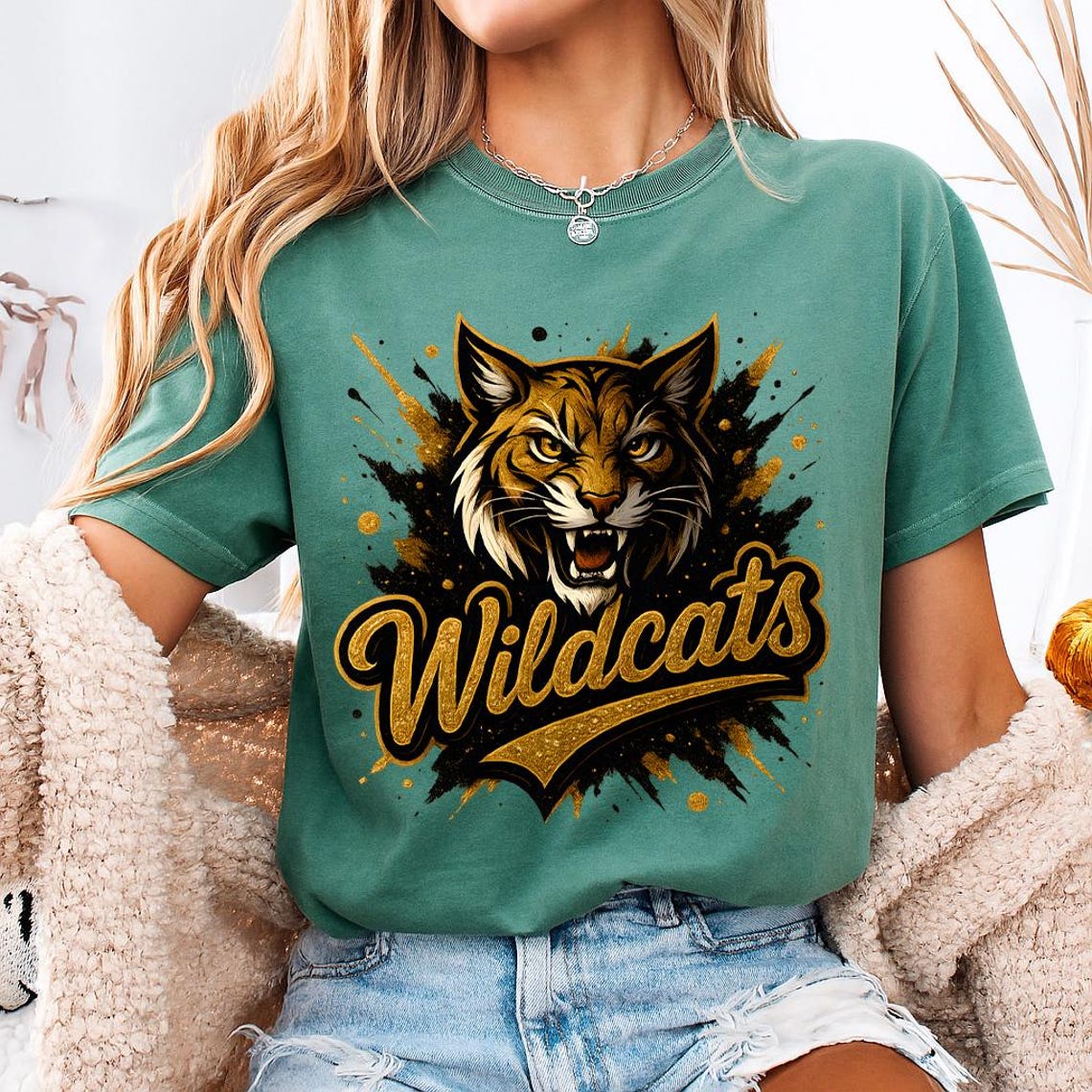 Black Gold Wildcats PNG Wildcat Sport Png Baseball School Mascot ...