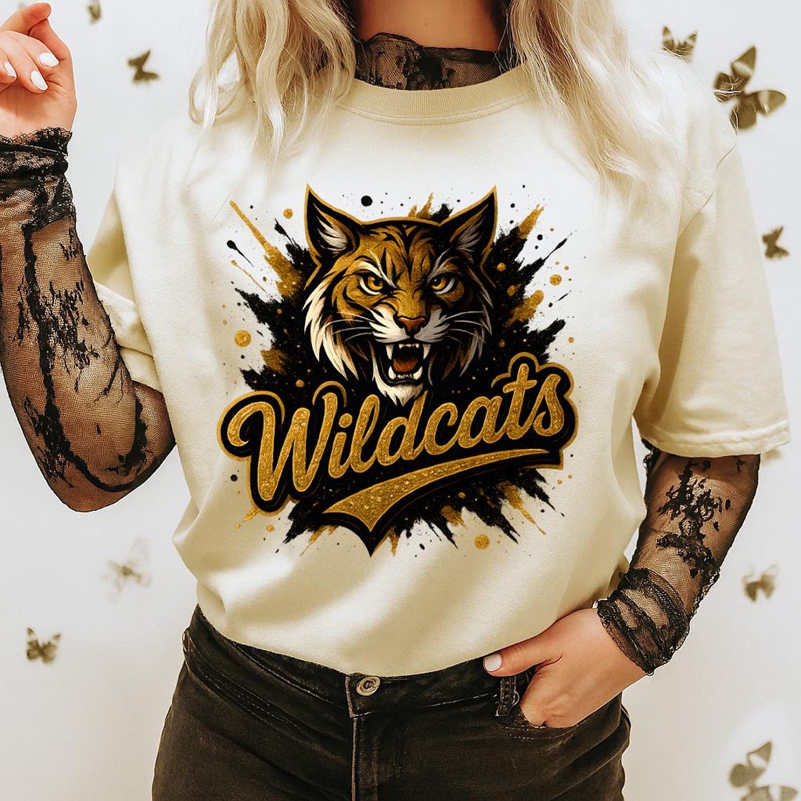 Black Gold Wildcats PNG Wildcat Sport Png Baseball School Mascot ...
