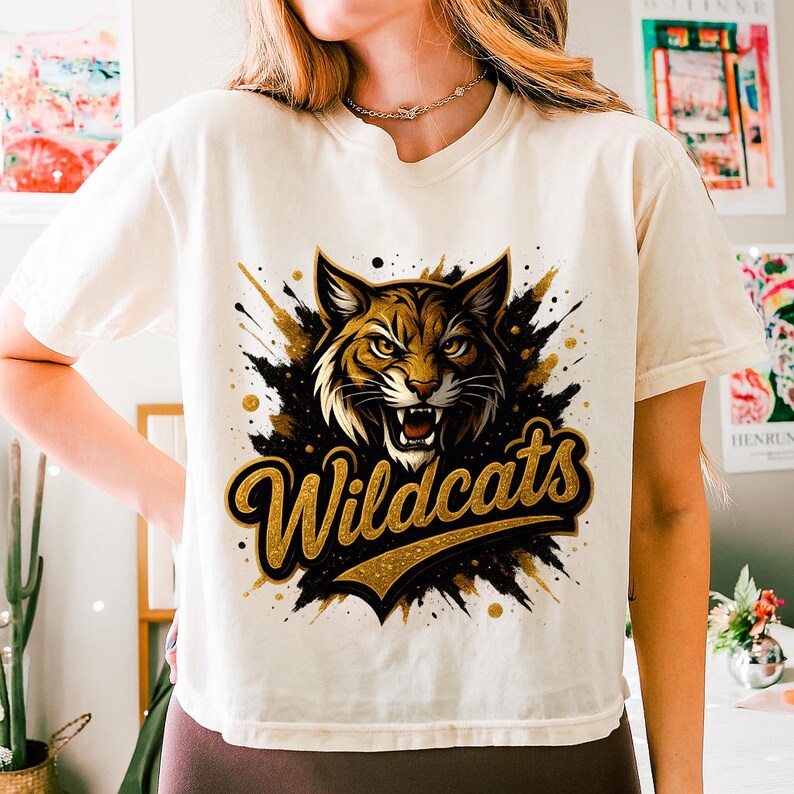 Black Gold Wildcats PNG Wildcat Sport Png Baseball School Mascot ...