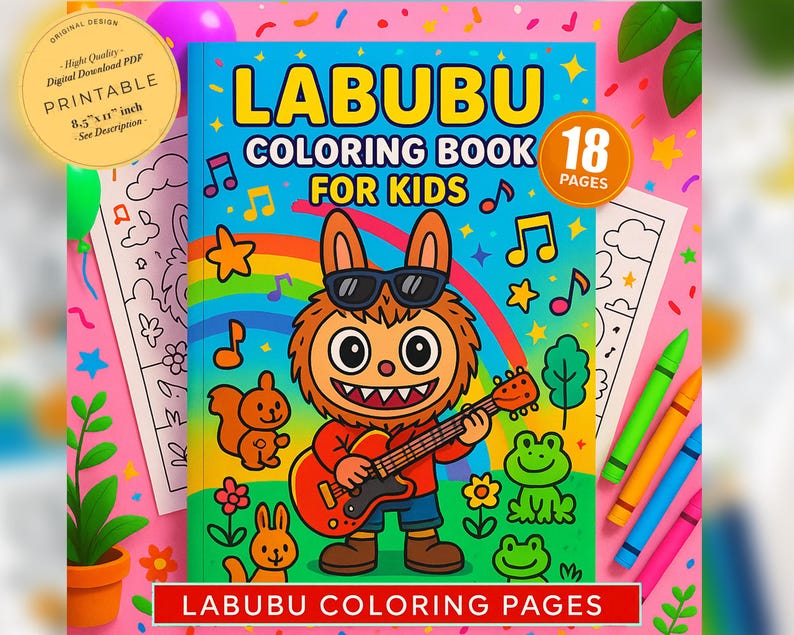LABUBU Coloring Book | Labubu Coloring Page for Kids | Coloring Sheets ...
