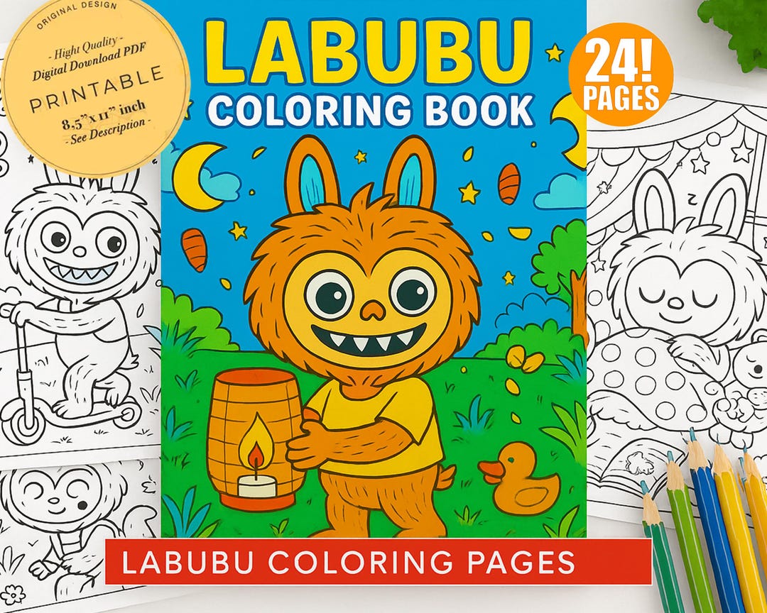 Labubu Coloring Pages for Kids LABUBU Characters Book | Coloring Sheets ...