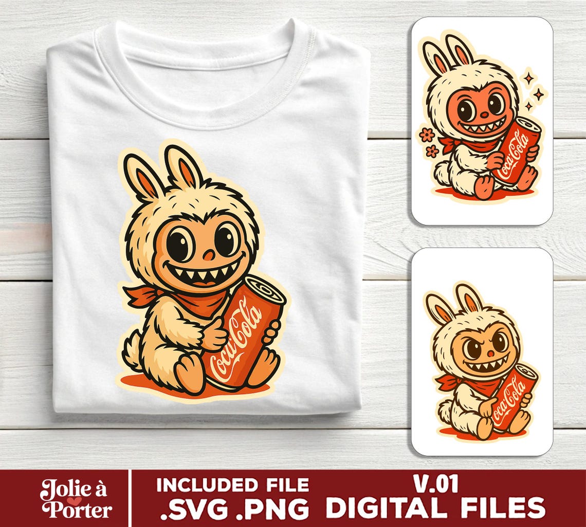 Labubu Designs PNG, Labubu Coca Cola SVG, Laser Cut La Bubu PNG, T ...
