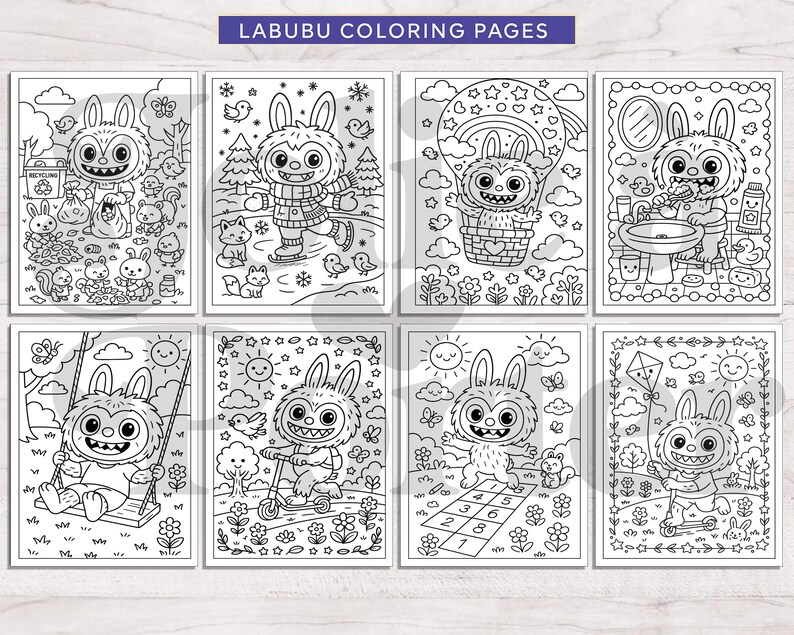 Labubu Coloring Pages for Kids LABUBU Characters Book | Coloring Sheets ...
