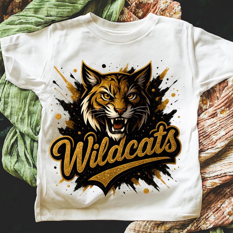 Black Gold Wildcats PNG Wildcat Sport Png Baseball School Mascot ...