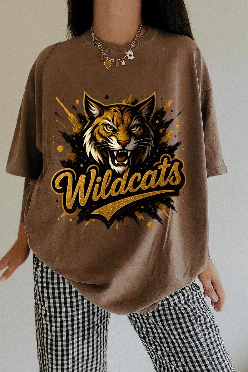 Black Gold Wildcats PNG Wildcat Sport Png Baseball School Mascot ...
