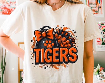 TIGERS - Cheer Pompoms Megaphone Mascot - Doodle Letters - Sublimation ...