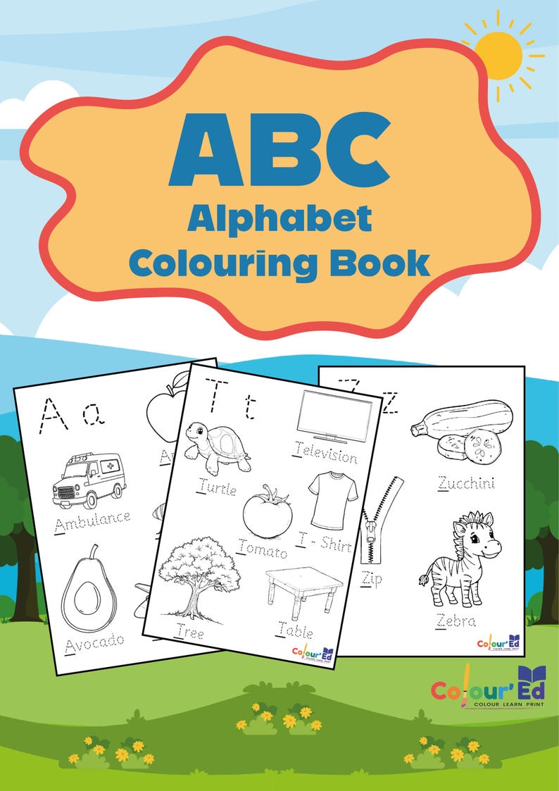ABC Alphabet Colouring Pages – Printable ABC Workbook for Kids. Trace ...